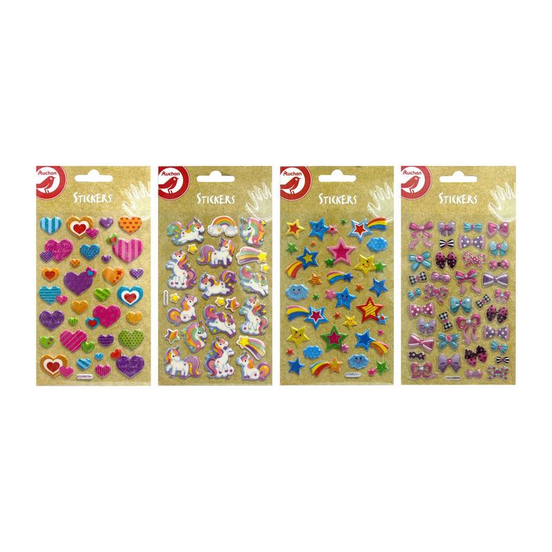 Glitter stickers Auchan, 4 modele | Pret avantajos - Auchan.ro