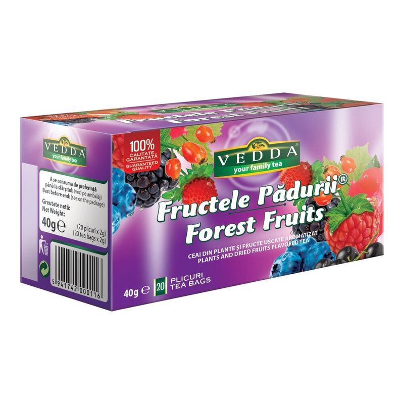 Vedda | Ceai de fructe de padure Vedda, 20 plicuri Auchan Online