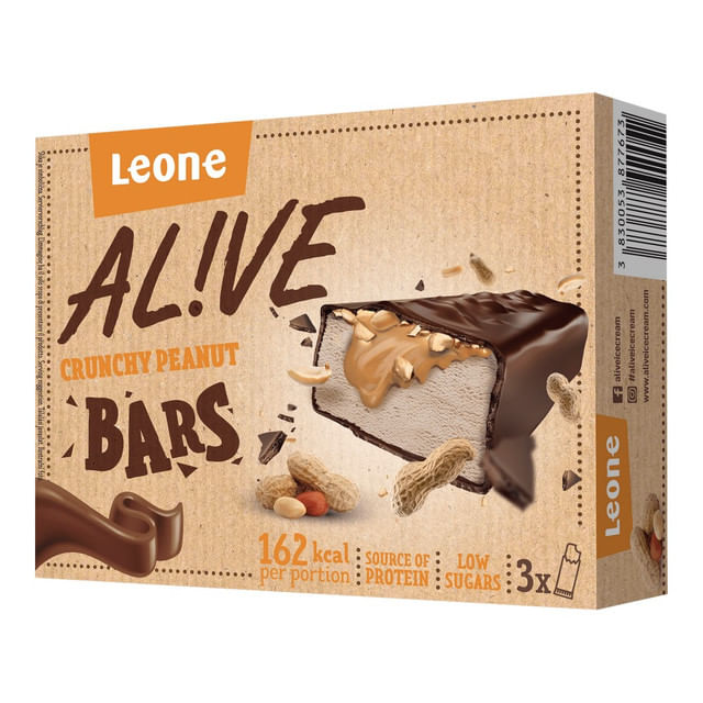 Baton de inghetata Al!ve Crunchy Peanut, 3 x 73 ml | Pret avantajos ...