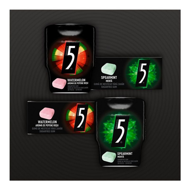 Five | Guma de mestecat fara zahar cu indulcitori si aroma de pepene ...
