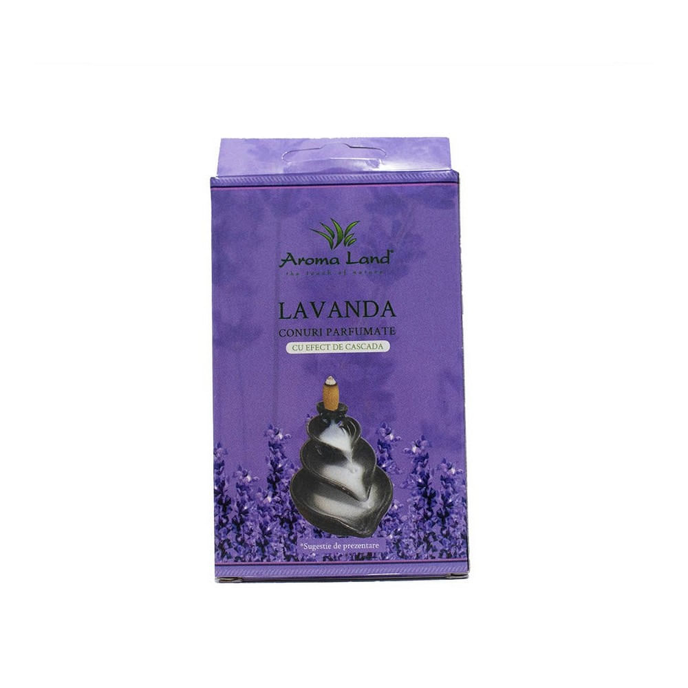 Set 10 conuri parfumate Aromaland Lavanda Backflow | Pret avantajos ...
